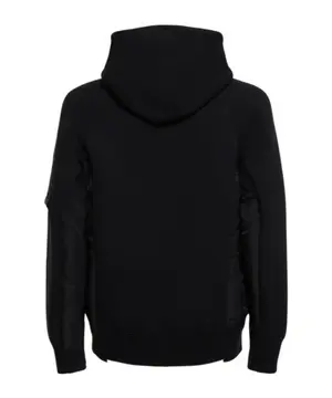Sacai Cotton Sweat Nylon Twill Hoodie - Black