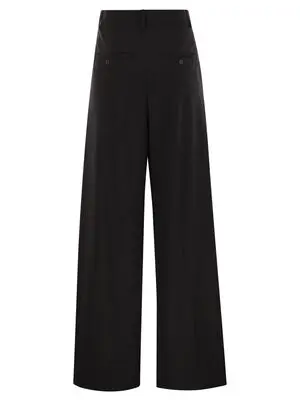 Max Mara Belted Wide-leg Trousers - Black