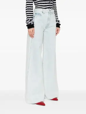 Khaite Belt Loop Wide Leg Denim Trousers