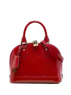 LOUIS VUITTON Monogram Vernis Alma Bb Satchel - Red