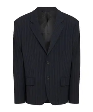Acne Studios Pinstripe Viscose Jacket - Black