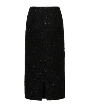 Alessandra Rich Sequined Tweed Midi Skirt