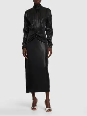 Alessandra Rich Lace Neckline Dress