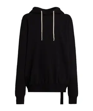 Rick Owens Oversized Hooded Cotton Sweatshirt - Black