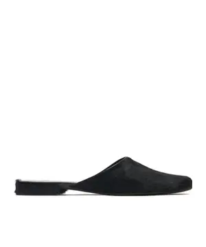 THE ROW Penelope Pony Skin Flat Mules - Black