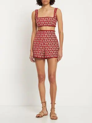 Valentino Garavani Logo Print Shorts