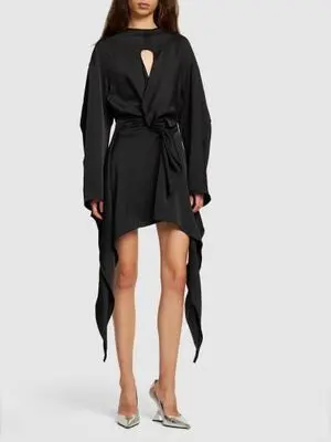 Attico Louie Asymmetrical Cut-out Mini Dress