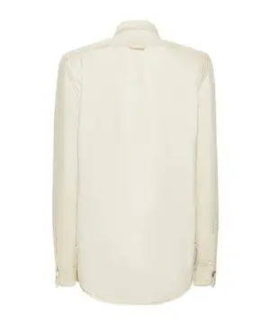 Magda Butrym Oversized Cotton Denim Shirt With Contrasting Stitching