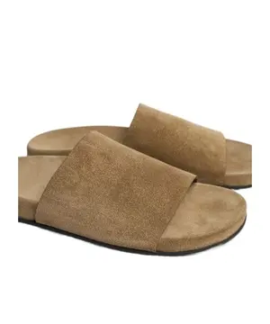 THE ROW Hugh Leather Flat Slides