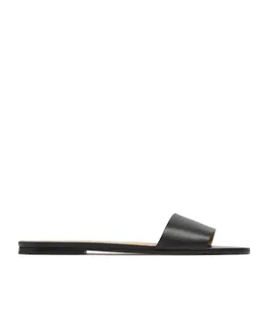 THE ROW Signum Flat Leather Slide Sandals