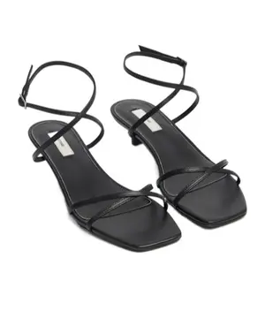 TOTEME Crossover Leather Sandals - Black