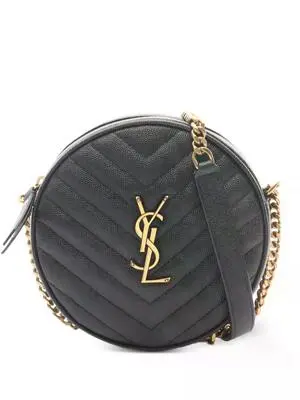 Saint Laurent Vinyl Quilted Leather Cross Body Bag