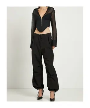 DION LEE Sheer Corset Shirt With Button Cuffs