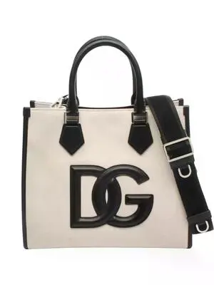 Dolce & Gabbana Dg Logo Plaque Canvas Tote Bag