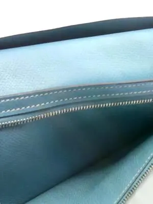 Hermès 2005 Bearn Long Wallet - Blue