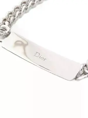 Dior Tone Logo Plate Curb-link Chain Bracelet