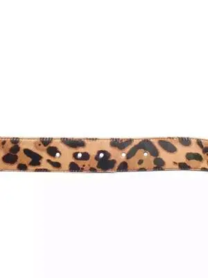 Fendi Ff Logo Leopard Print Belt