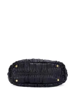 Prada Ruched Leather Shoulder Bag