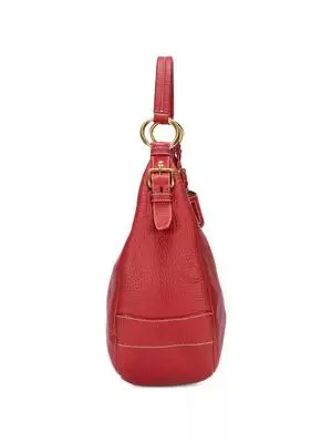 Prada Logo-plaque Leather Shoulder Bag - Red