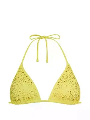 Guess Crystal-embellished Triangle Bikini Top - Yellow
