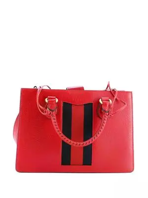Gucci Animalier Web Top Handle Leather Medium Tote Bag
