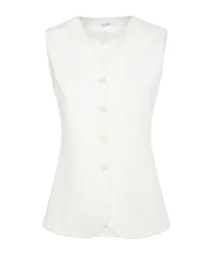 Max Mara Fornovo Viscose Blend Jersey Vest - White