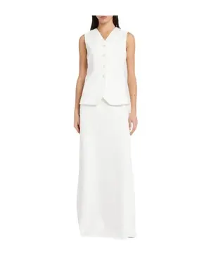 Max Mara Fornovo Viscose Blend Jersey Vest - White