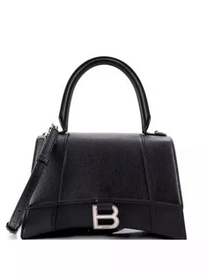 Balenciaga Hourglass Top Handle Bag Leather Small Satchel - Black