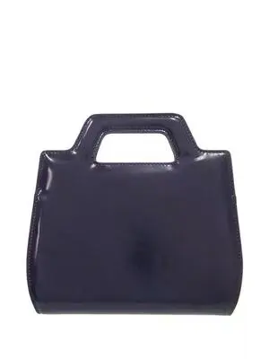FERRAGAMO Mini Brushed Calfskin Wanda Top Handle Bag - Blue