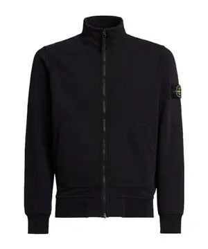 Stone Island Cotton Zip-up Cardigan - Black