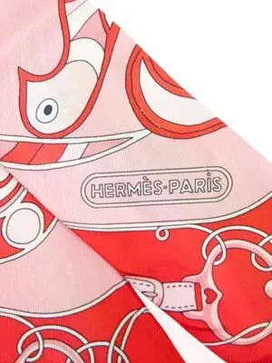 Hermès 2024 Folklore Silk Twilly Scarf Scarves