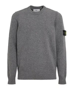Stone Island Wool Blend Crewneck Sweater - Gray