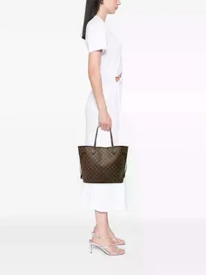 LOUIS VUITTON Damier Ebene Neverfull Mm Tote Bag - Brown