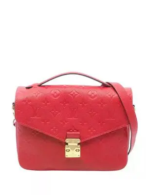 LOUIS VUITTON Monogram Empreinte Pochette Metis Satchel - Red