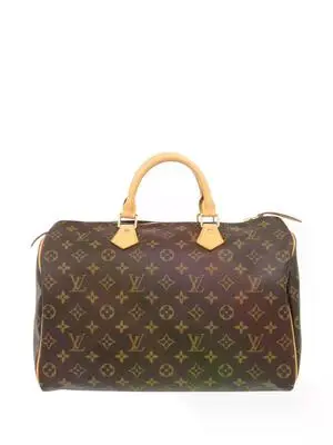 LOUIS VUITTON Monogram Speedy 35 Boston Bag - Brown