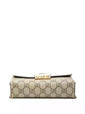 Gucci Mini Gg Supreme Padlock Satchel - Neutrals