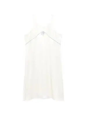 Marie Adam-Leenaerdt Satin Bow Detail Sleeveless Maxi Dress - White