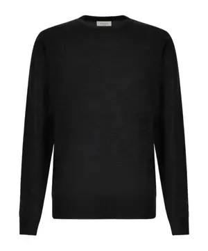 Canali Crew-neck Wool Sweater - Black