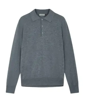 Canali Long-sleeve Polo Shirt - Medium Gray