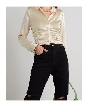 REFORMATION Long Sleeve Shirt With Pleated Detailing