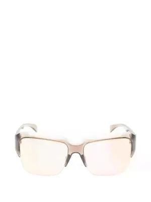 Gucci Logo Plaque Square Frame Sunglasses - Neutrals
