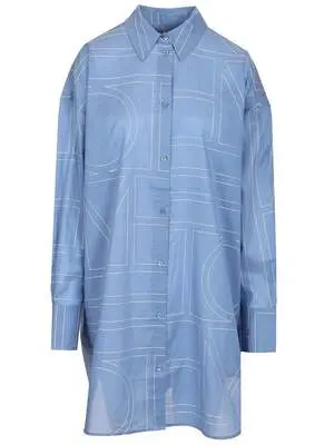TOTEME Long Embroidered Shirt - Blue
