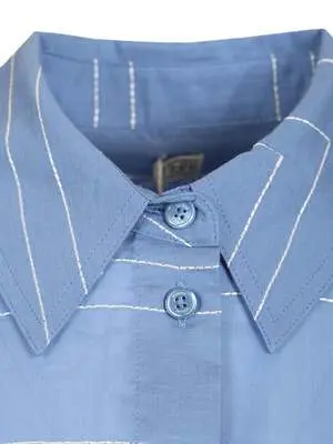 TOTEME Long Embroidered Shirt - Blue