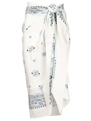 FERRAGAMO Arabesque Print Silk Sarong - Blue