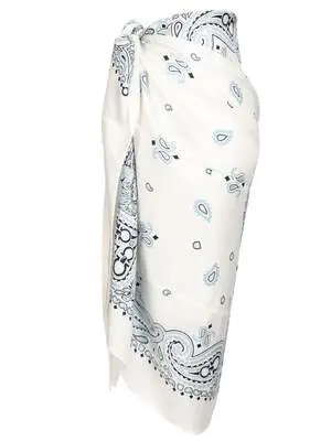 FERRAGAMO Arabesque Print Silk Sarong - Blue