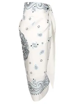 FERRAGAMO Arabesque Print Silk Sarong - Blue