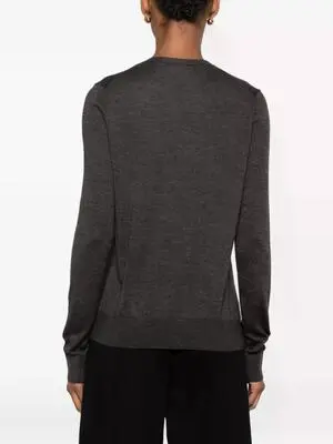 THE ROW V-neck Long-sleeve Sweater - Grey