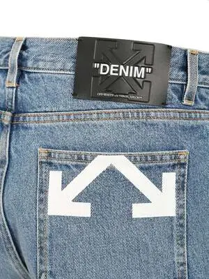 Off-White Half Arrow Denim Shorts - Blue