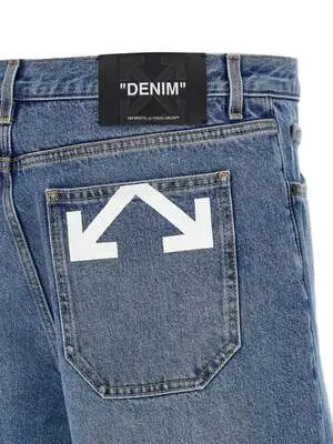 Off-White Half Arrow Denim Shorts - Blue