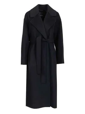 Max Mara Double-breasted Hand-sewn Wool Coat - Blue